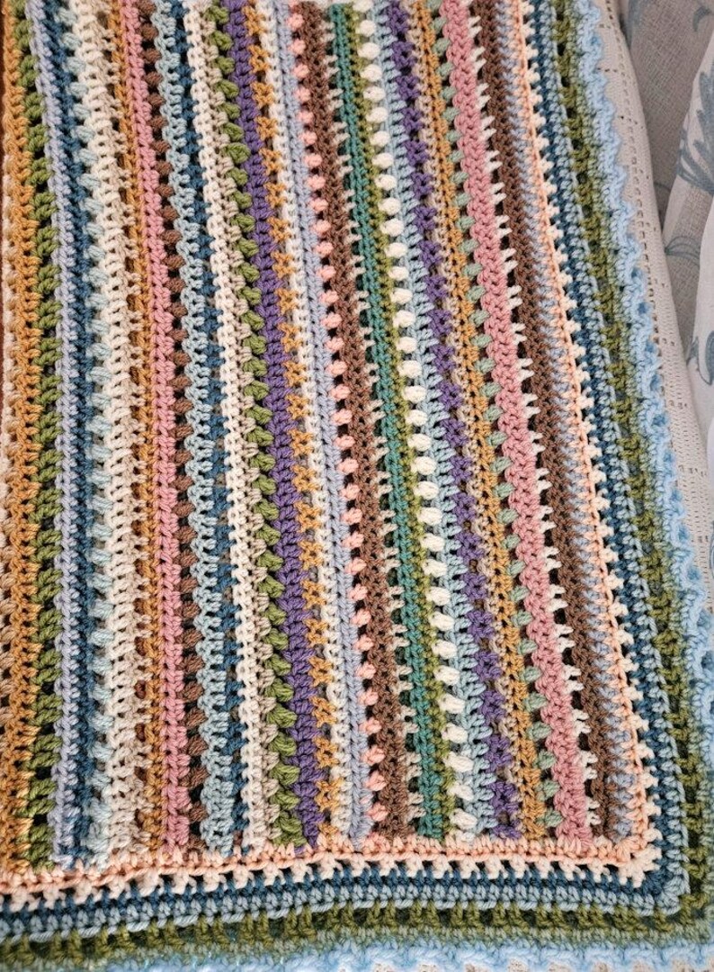 Handmade Throw Blanket Lapghan Muted Colors Sage Gold Brown Rose ...