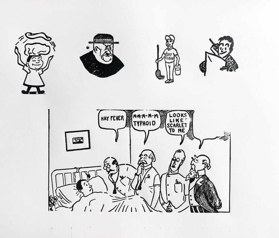 Letterpress Clip Art From the 1940s - Cartoons Five Blocks - Etsy