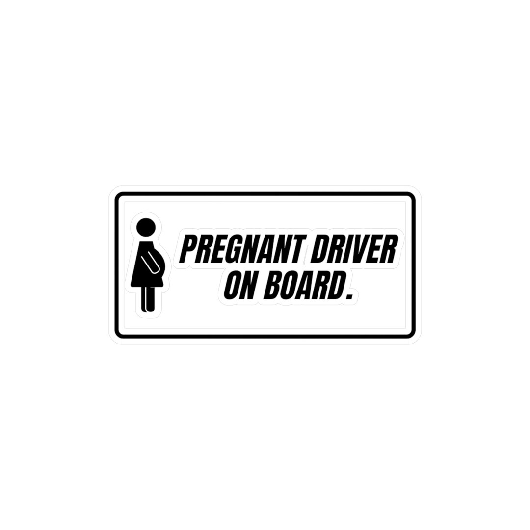 Pregnant Driver on Board Vinyl Decal Car Decal, Bumper Sticker ...