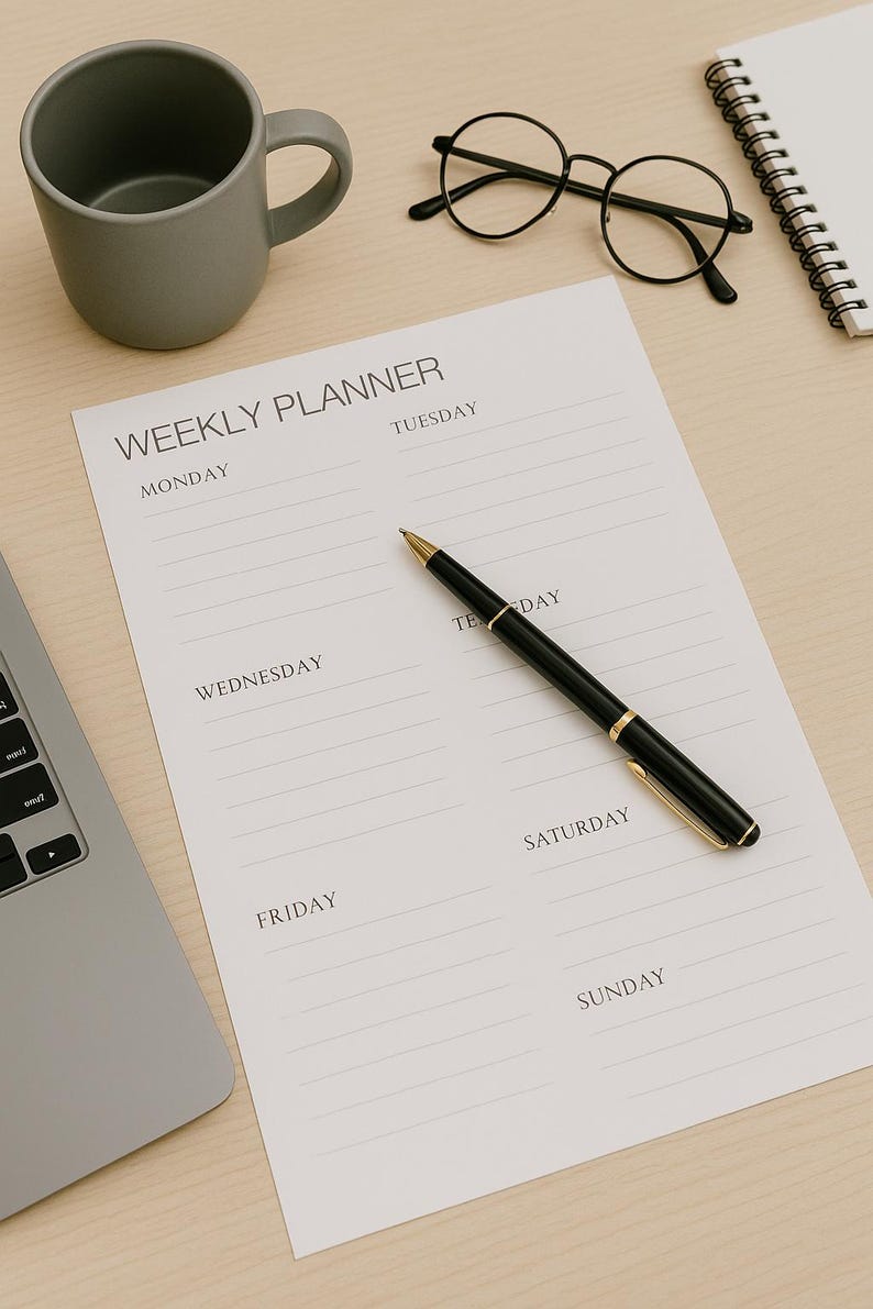 Elegant Printable Weekly Planner | Minimalist Weekly Layout | Undated ...