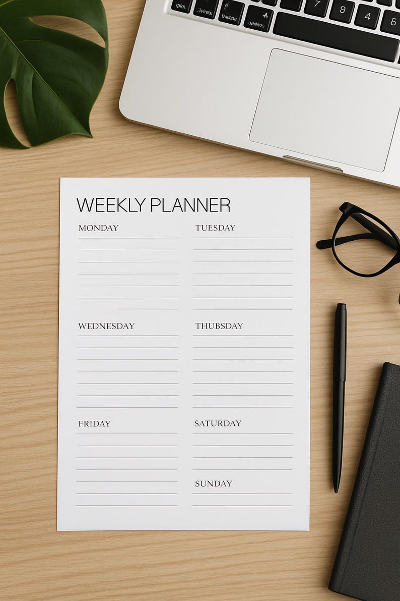 Elegant Printable Weekly Planner | Minimalist Weekly Layout | Undated ...
