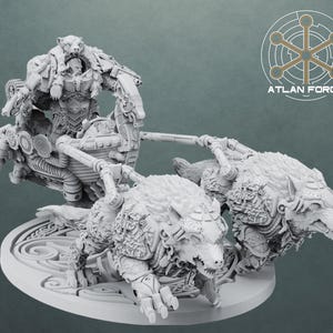 Asgardian Chariot Wolves | Wargame Miniature | | Si-fi Fantasy ...