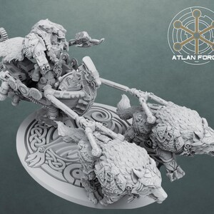 Asgardian Chariot Wolves | Wargame Miniature | | Si-fi Fantasy ...