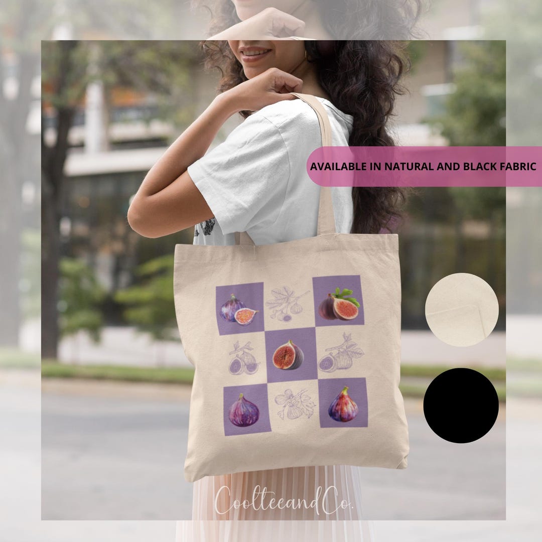 Aesthetic Figs Canvas Tote Bag, Vintage Figs Cute Canvas Tote Bag, Figs ...