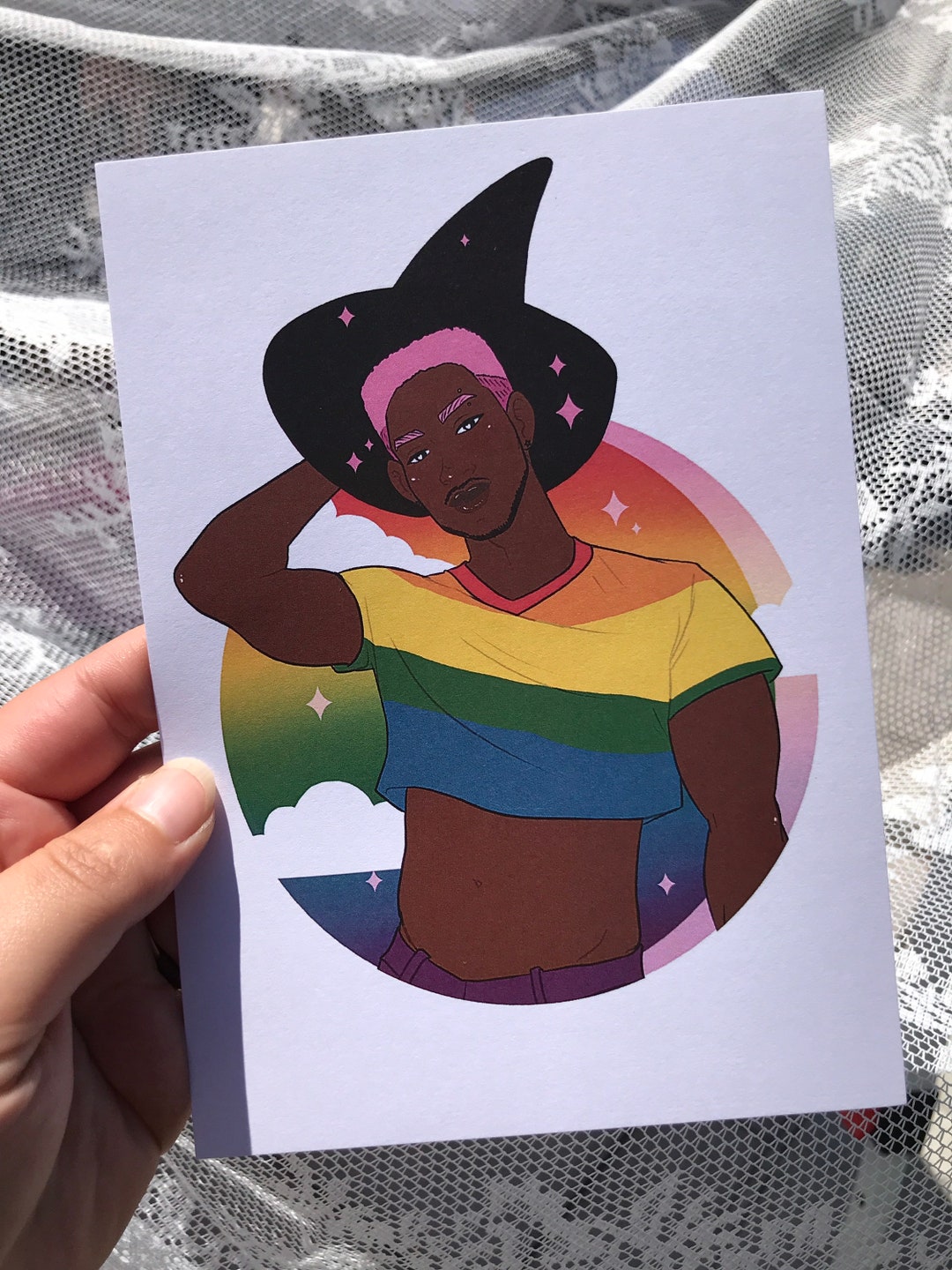 Rainbow Masc Pride Witch Art Print, 8x10 and 5x7 - Etsy