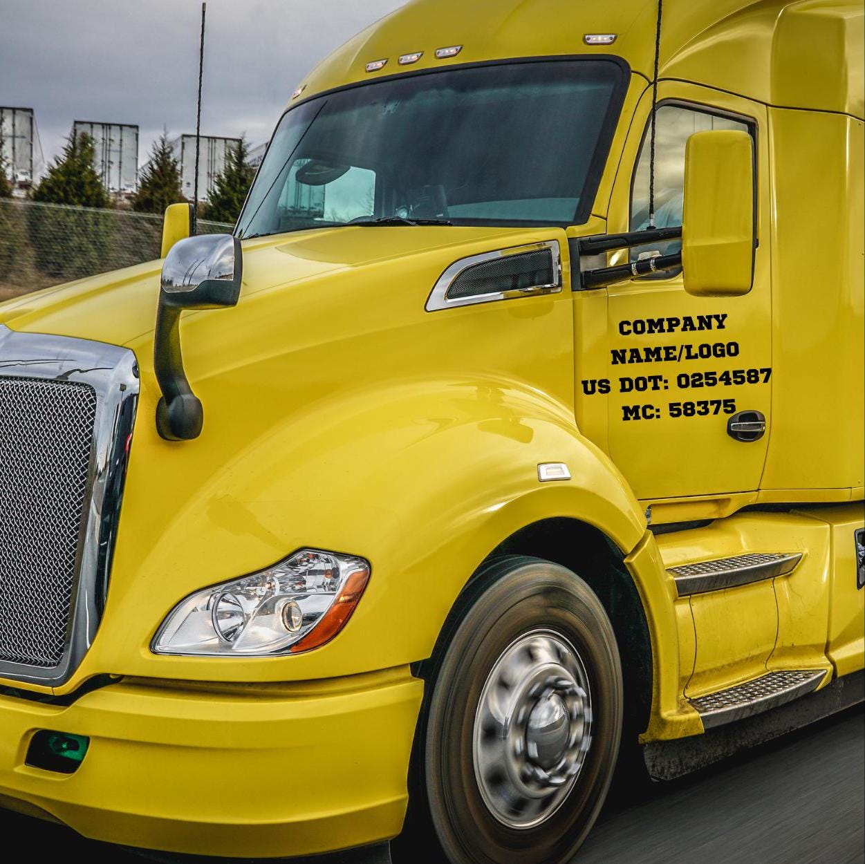 Custom Waterproof Vinyl Truck Decal: Company Name, USDOT & MC Number - Etsy