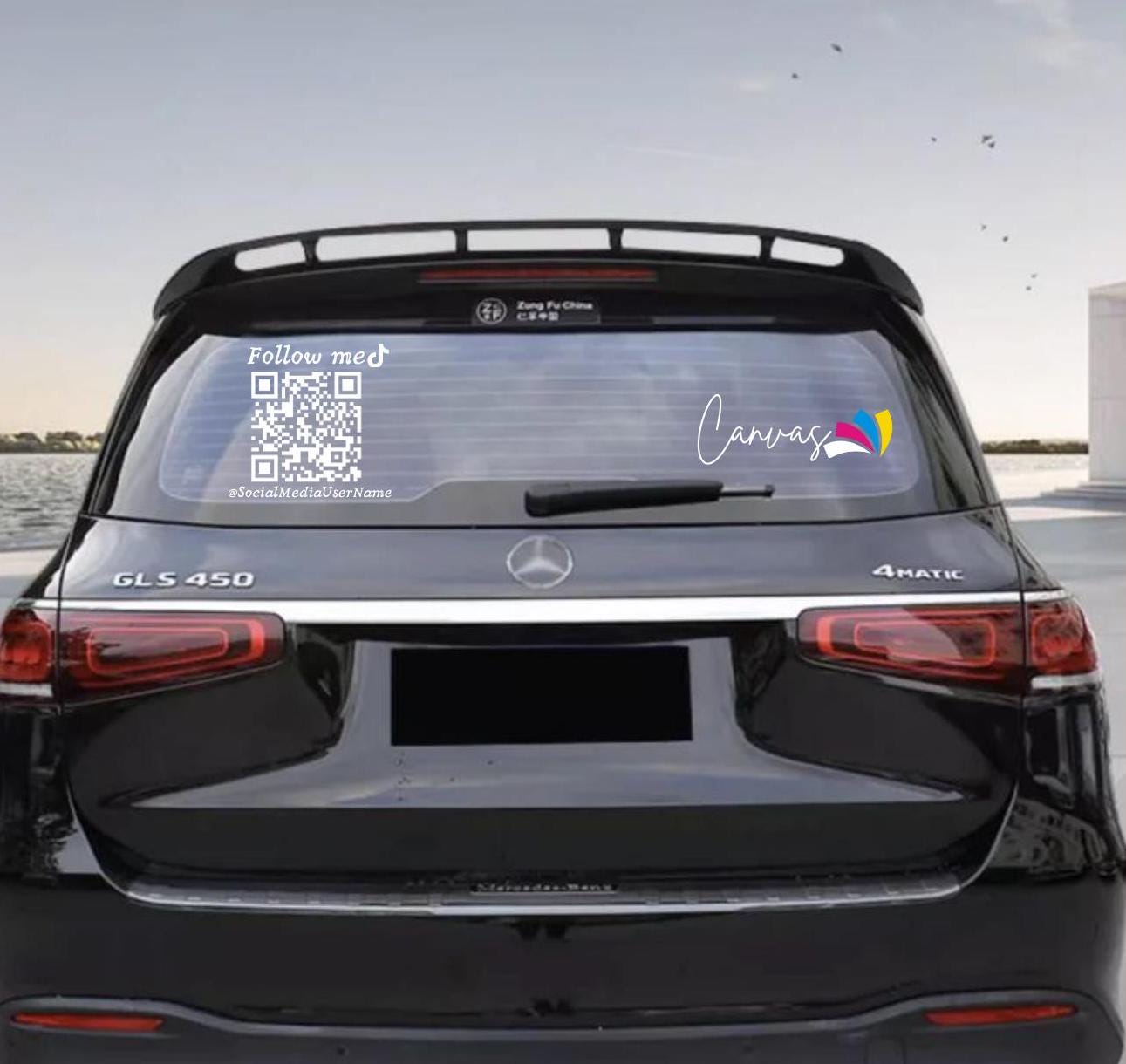 Custom QR Code Car Decal Social Media Follow Me Sticker UV Waterproof ...