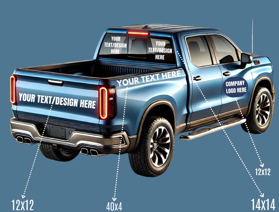 Custom Truck Decal Personalized Vehicle Lettering UV DTF Vinyl Sticker ...