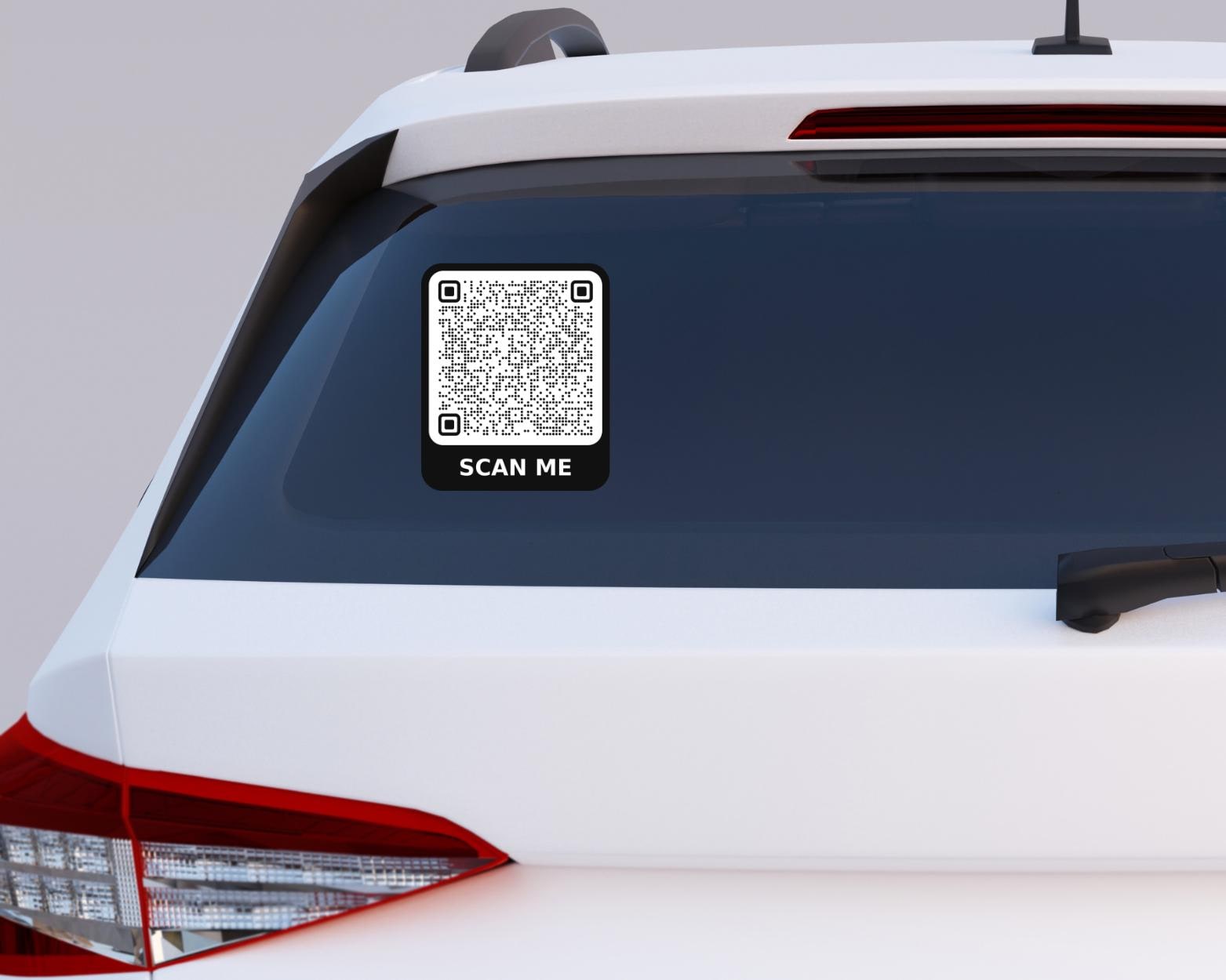 Custom QR Code Car Decal Social Media Follow Me Sticker UV Waterproof ...
