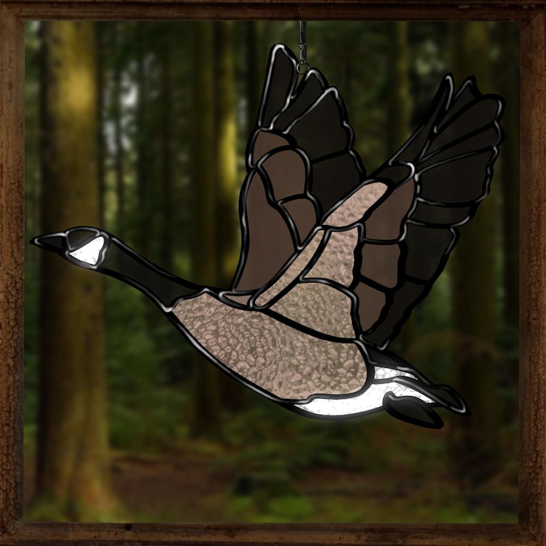 Canadian Goose Stained Glass Pattern – Waterfowl Suncatcher (PDF, SVG ...