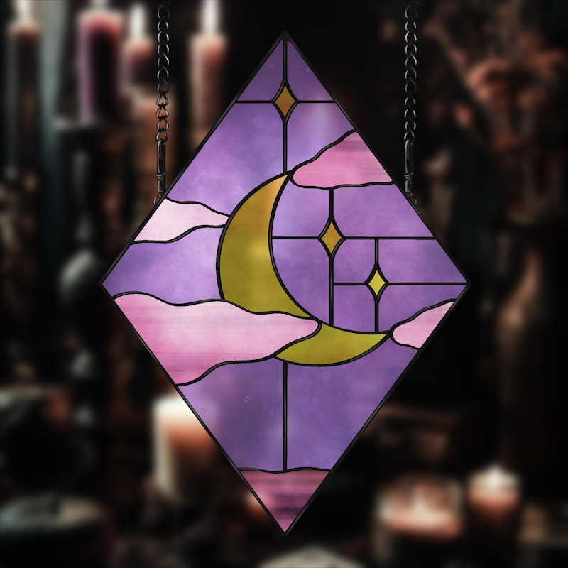 Stained Glass Moon - Etsy