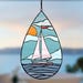 Teardrop Ship Stained Glass Pattern Nautical Suncatcher Design for ...