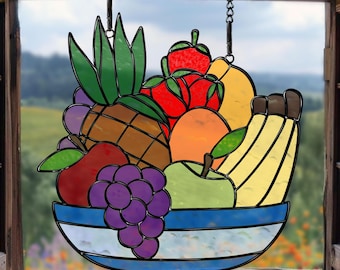 Bunch of Bananas Stained Glass Pattern – Tropical Fruit Glass Art ...