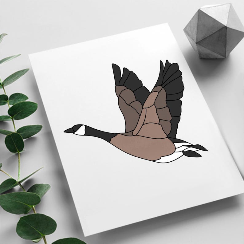 Canadian Goose Stained Glass Pattern – Waterfowl Suncatcher (PDF, SVG ...