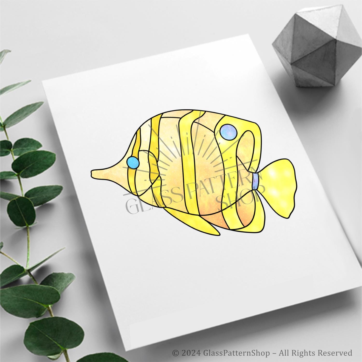 Tropical Reef Fish Stained Glass Pattern – Vibrant Ocean Suncatcher ...