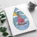 Teardrop Ship Stained Glass Pattern – Nautical Suncatcher Design for ...