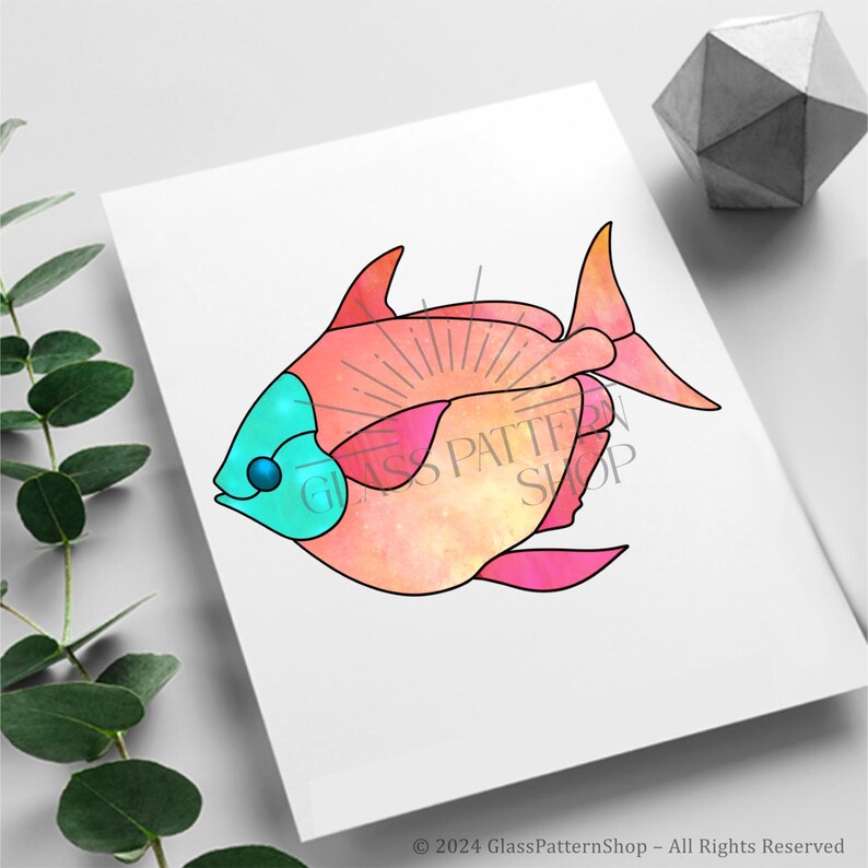 Tropical Sea Fish Stained Glass Pattern – Vibrant Ocean Suncatcher ...