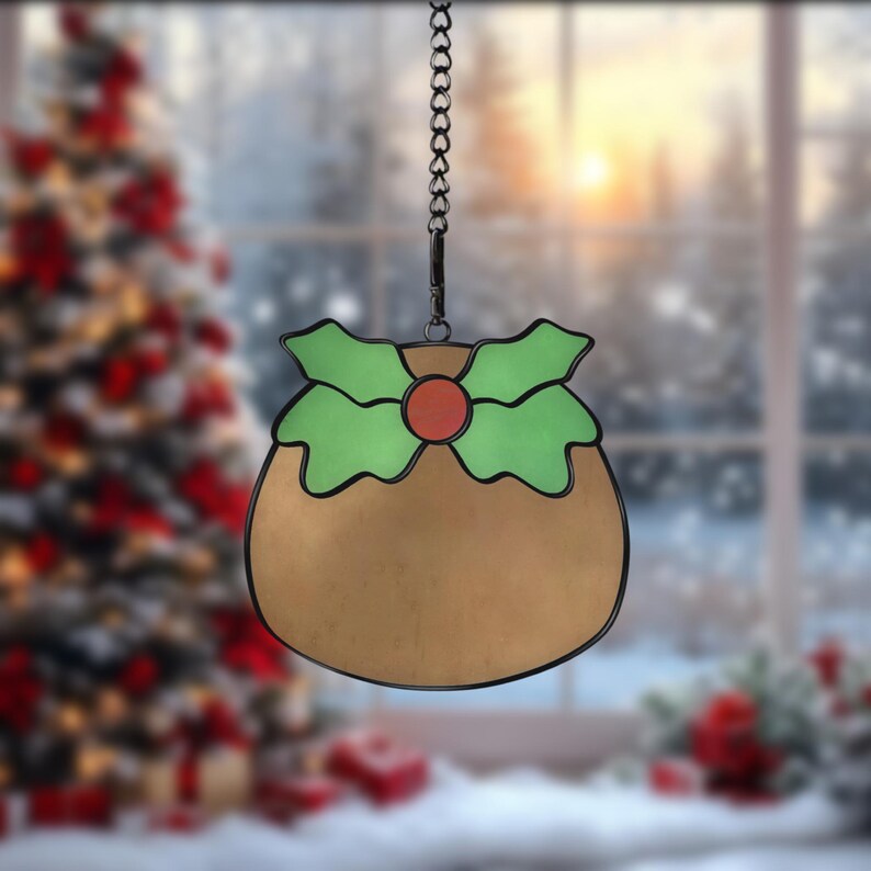 Christmas Pudding Stained Glass Pattern – Festive Holiday Decor (PDF ...