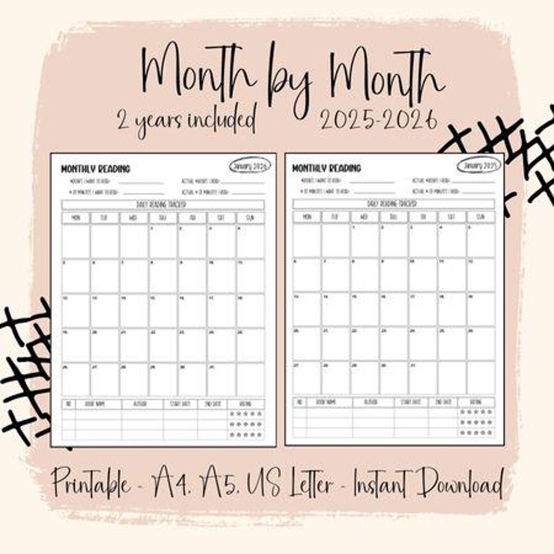 Printable Reading Journal 2025-2026 Track Your Reading Journey Monthly ...