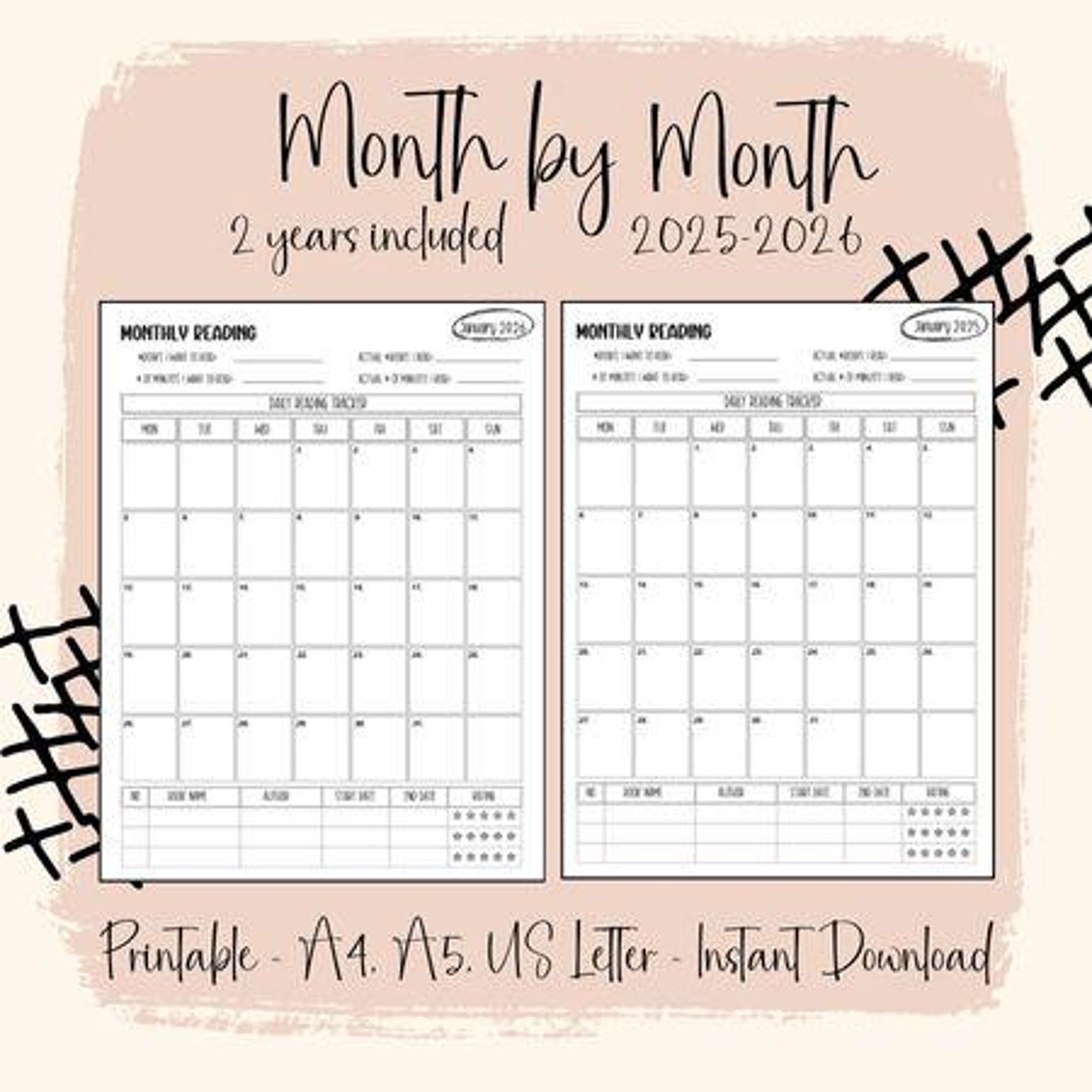 Printable Reading Journal 2025-2026 Track Your Reading Journey Monthly ...