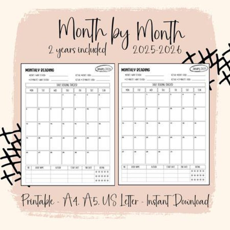 Printable Reading Journal 2025-2026 Track Your Reading Journey Monthly ...
