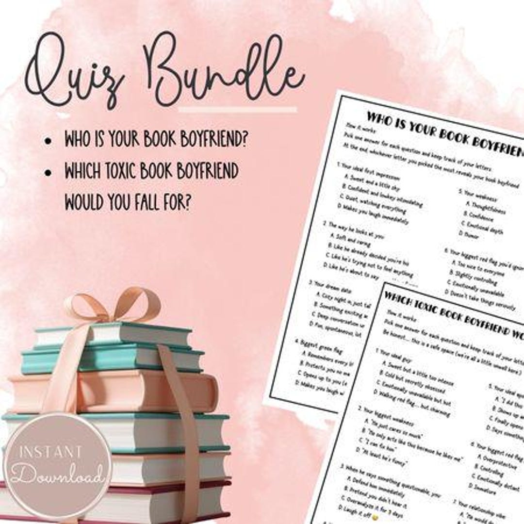 Book Boyfriend Quiz Bundle Printable | Who is Your Book Boyfriend ...