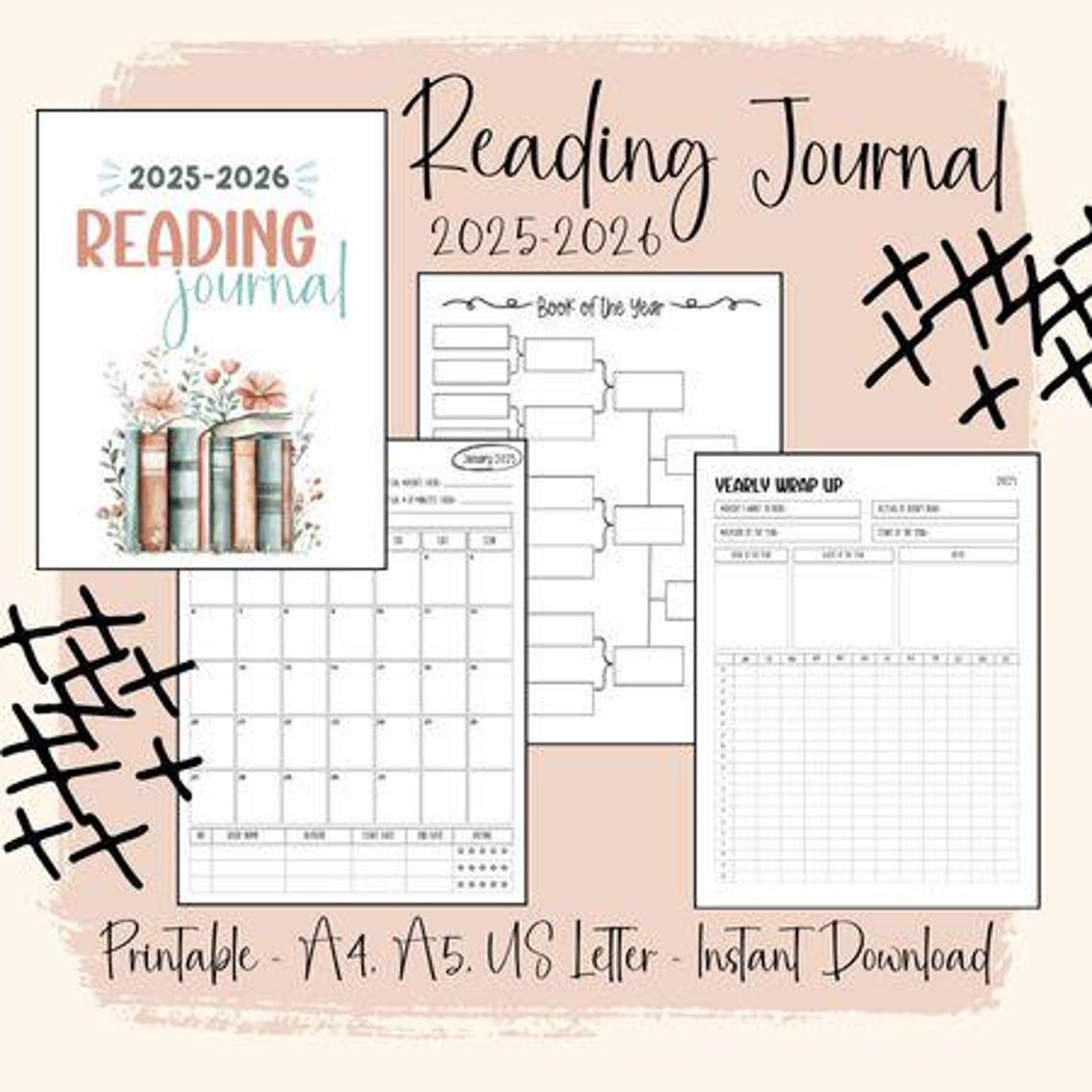 Printable Reading Journal 2025-2026 Track Your Reading Journey Monthly ...