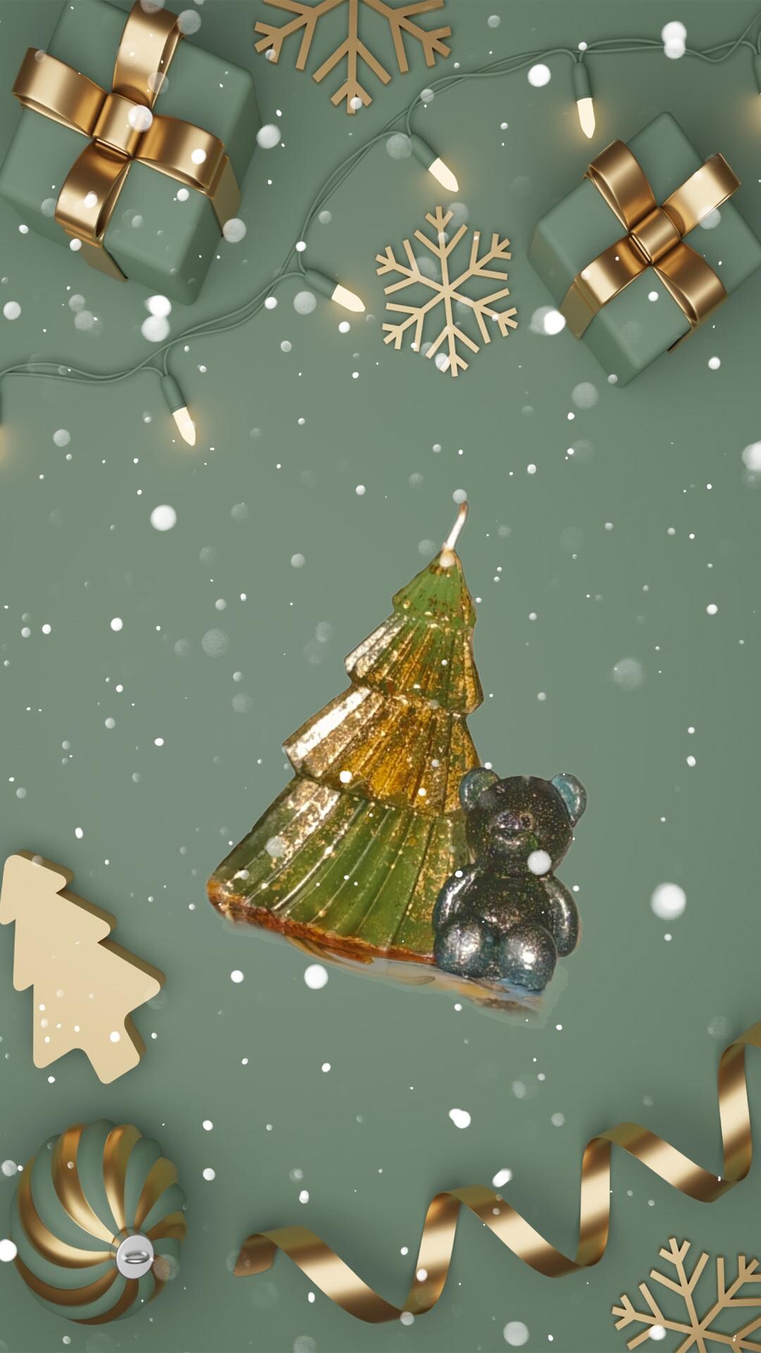 Christmas Tree Jelly Candles Green Sparkling&bear Diferent Colours - Etsy