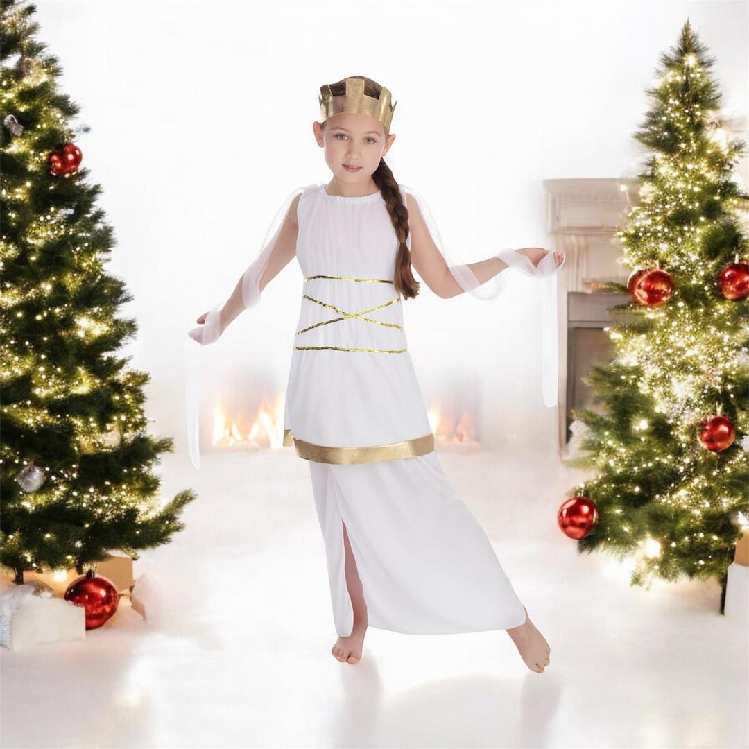 Greek Cosplay Costume for Girl White Dress for Girls Amazing Costume ...