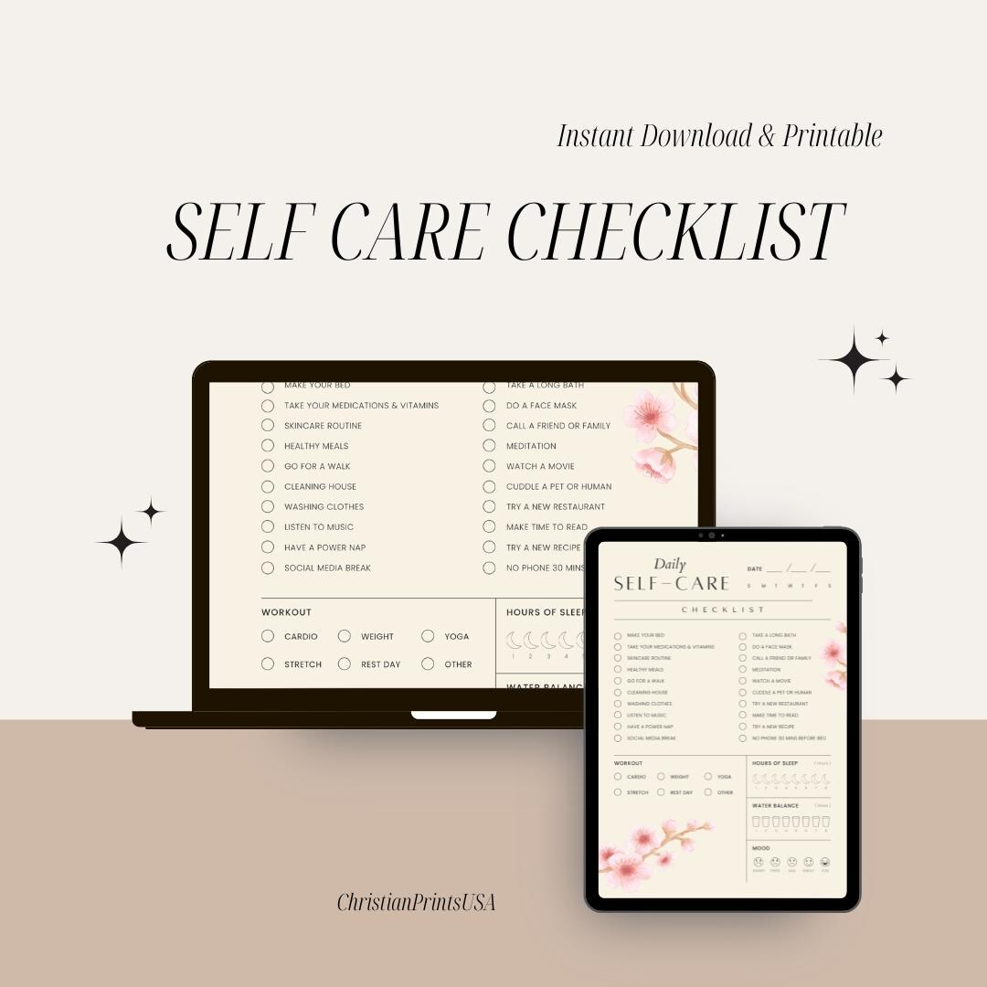 Daily Self Care Planner, Printable Self Care Journal, Wellness Tracker ...