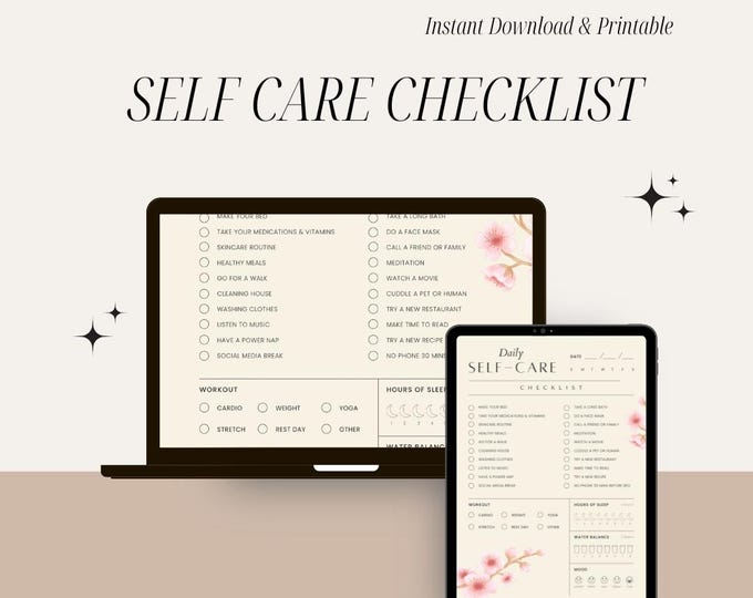 Daily Self Care Planner, Printable Self Care Journal, Wellness Tracker, Routine Tracker, Daily ...