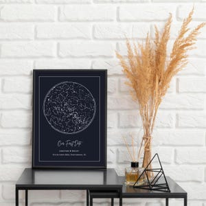 Instant Download Star Map, Custom Star Map Birth Date Instant Gift ...