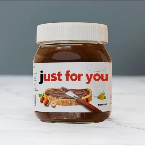 Personalized Nutella Jar Label Template, DIY Gift (printable) - Etsy