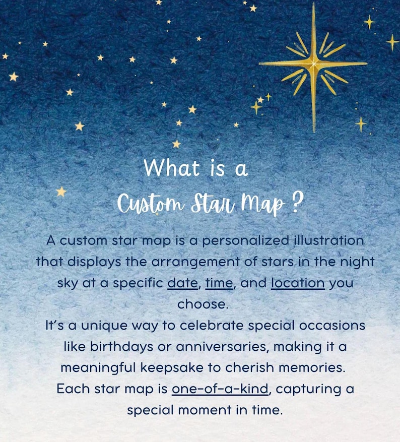 Custom Star Map Print, Personalized Night Sky Gift (digital Download ...