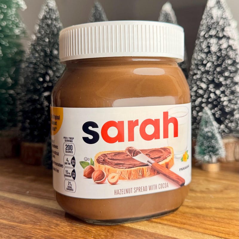 Personalized Name Nutella - Etsy