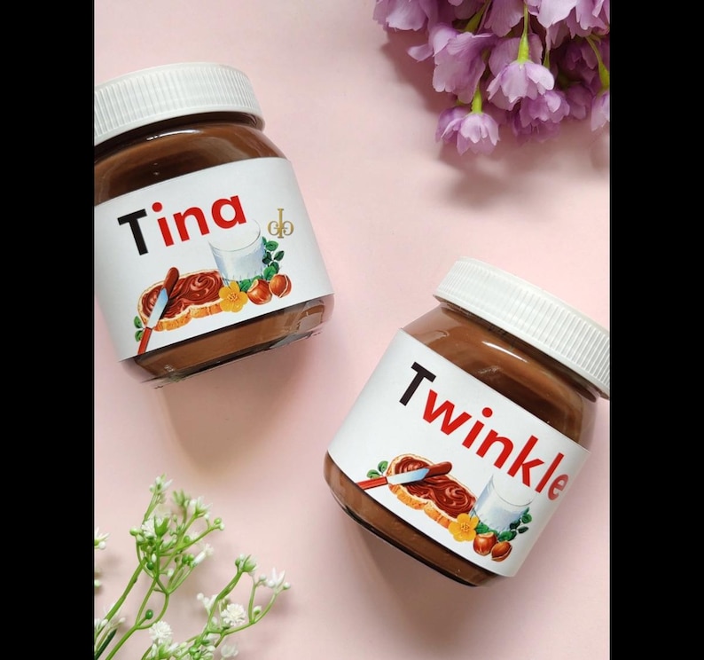 Personalized Nutella Jar Label Template, DIY Gift (printable) - Etsy