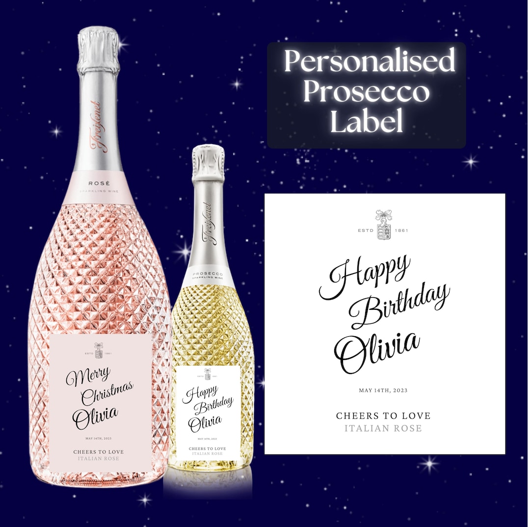 Personalised Prosecco Bottle Label Sticker | Custom Champagne Labels ...