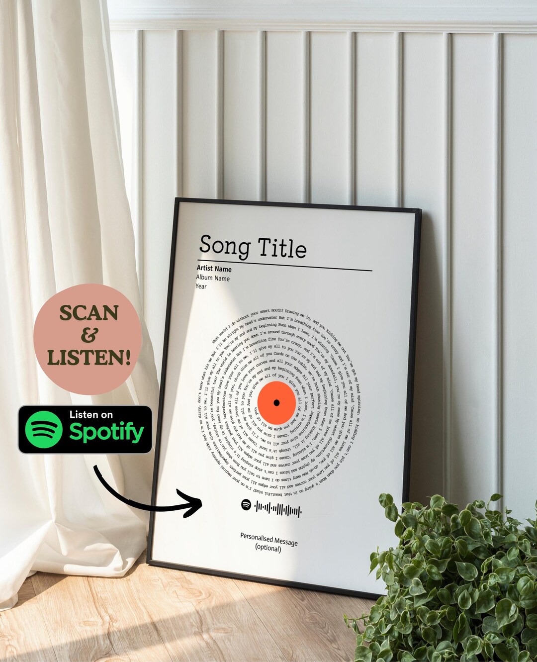 Custom Song Lyrics Print, Personalised Music Poster, Customisable Music ...