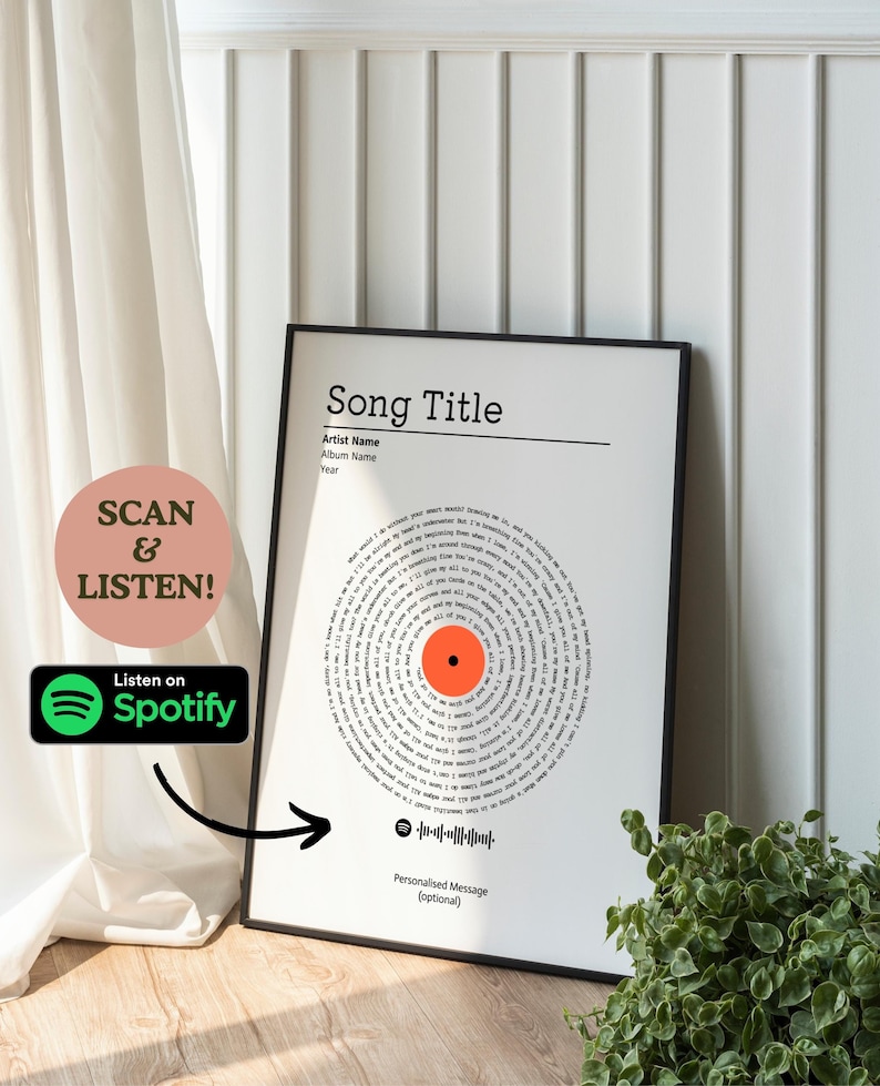 Personalized Song Lyrics Poster, Custom Music Art (digital Download) - Etsy