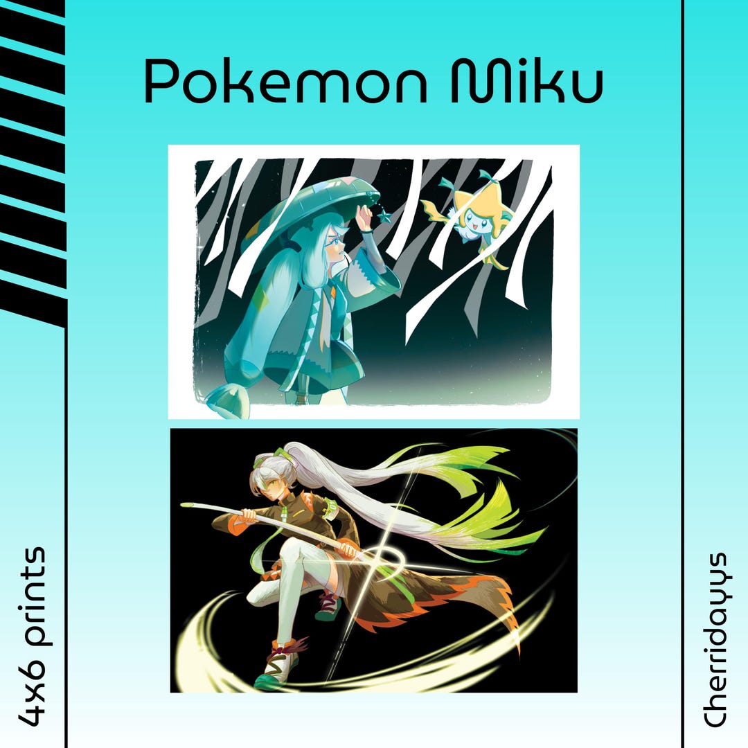 Pokemon Trainer Miku Art Prints - Etsy