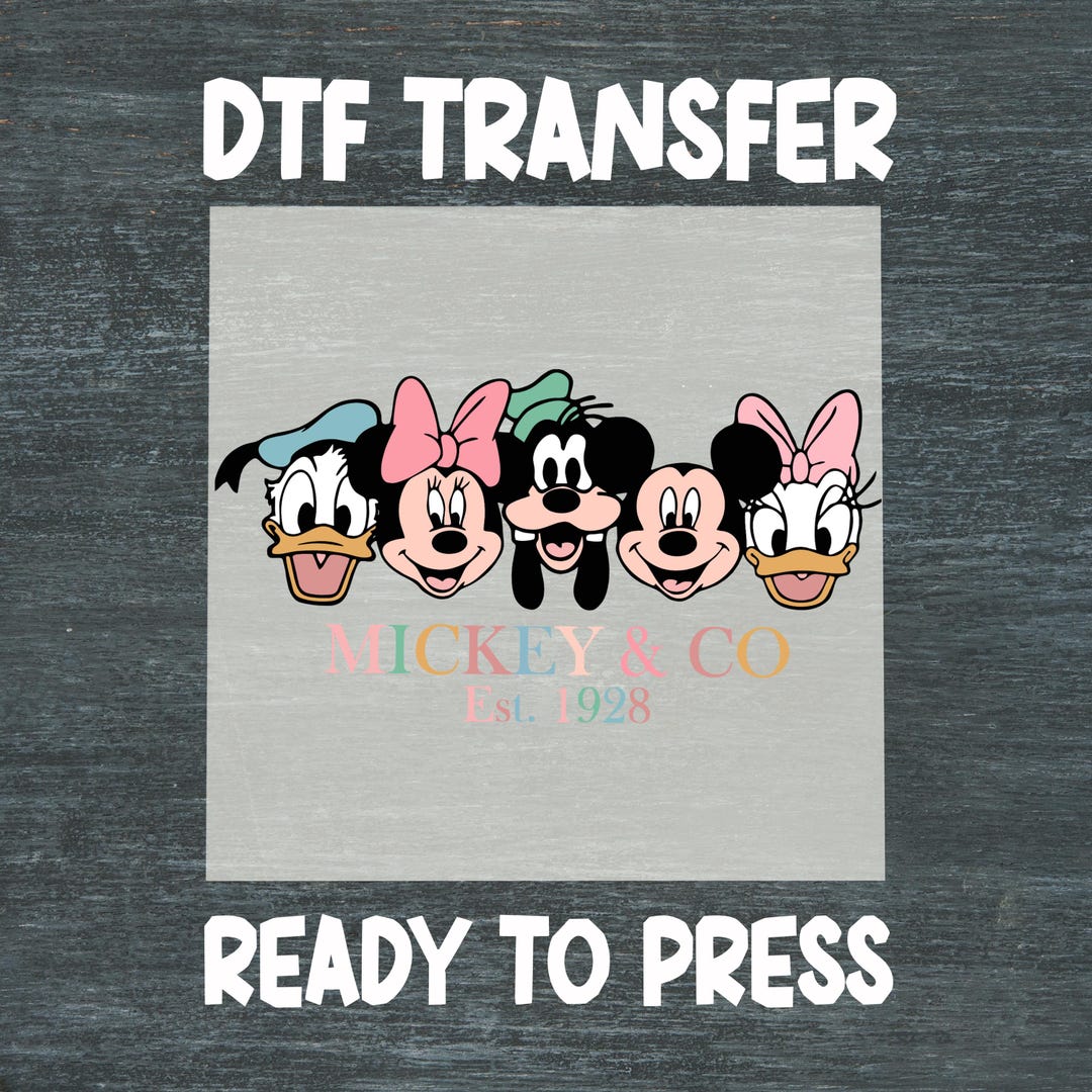Mickey & Co. Est. 1928 Dtf Transfer, Disney Friends Ready for Press ...
