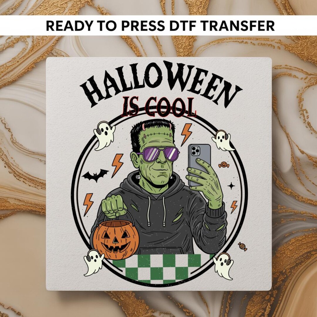 Halloween is Cool Frankenstein DTF Transfer, Halloween Horror Movie Tee ...