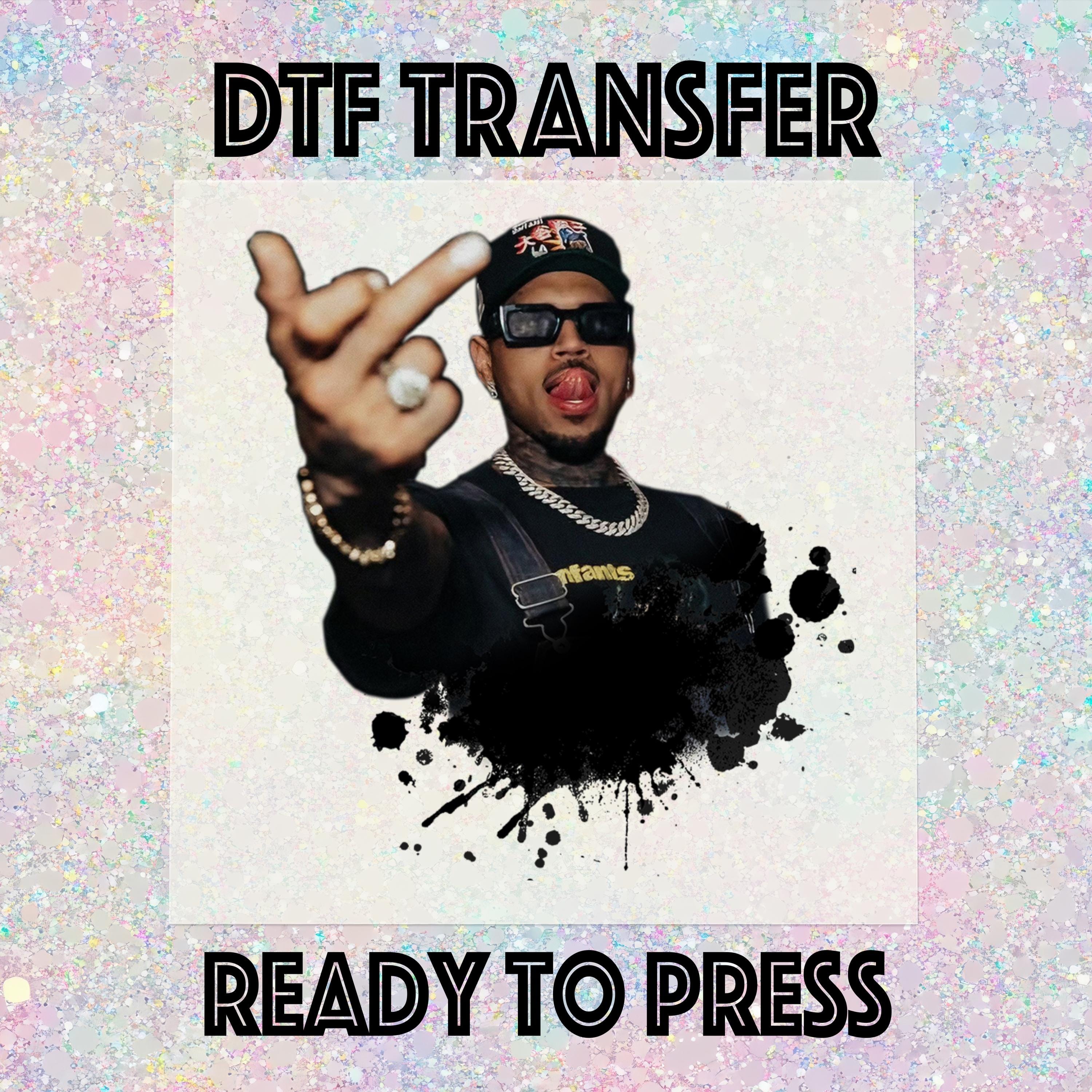 Chris Brown Vintage Middle Finger DTF Transfer,chris Brown Breezy Bowl ...