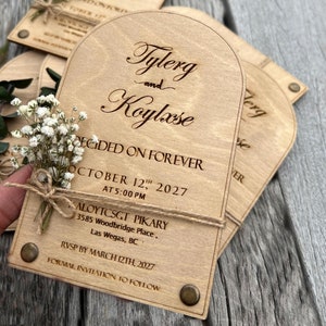 Personalized Rustic Wooden Wedding Invitation , Wooden Cards , Wooden ...