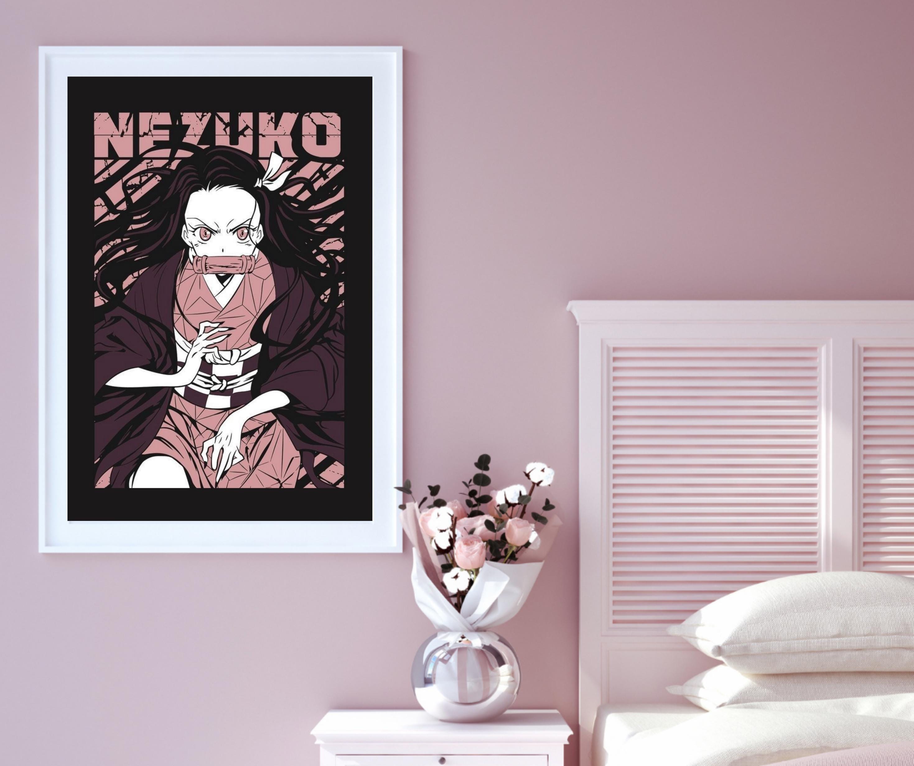 Wall Art Nezuko, Nezuko Kamado Digital Print, Demon Slayer Poster ...