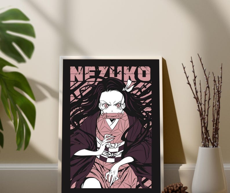Wall Art Nezuko, Nezuko Kamado Digital Print, Demon Slayer Poster ...