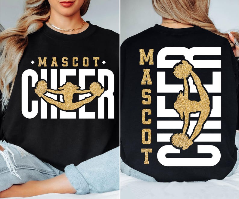 Cheer Svg Png, Cheerleading Svg, Cheerleader Front Back Svg, Cheer Mom ...