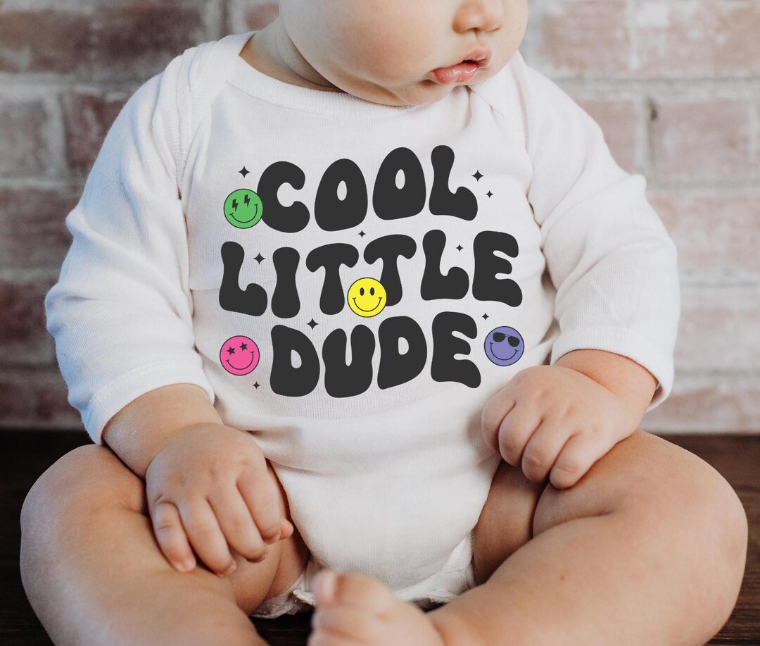 Cool Little Dude, Svg Png Dxf Eps, Baby Boy Svg, Baby Body Suite Svg ...