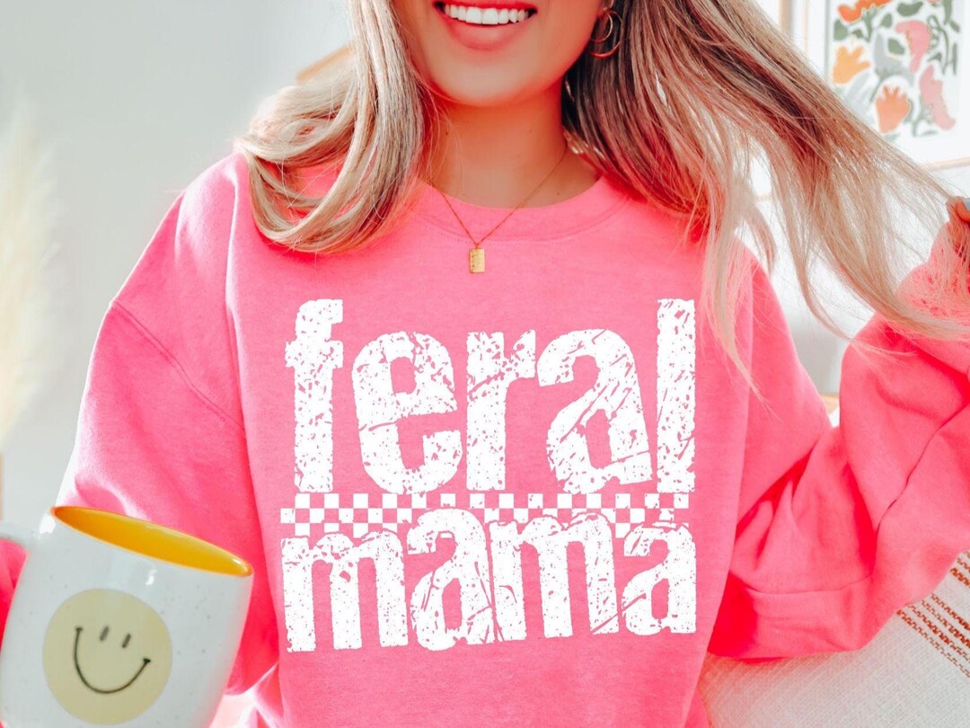 Feral Mama PNG SVG: Retro Checkered Design (digital Download) - Etsy