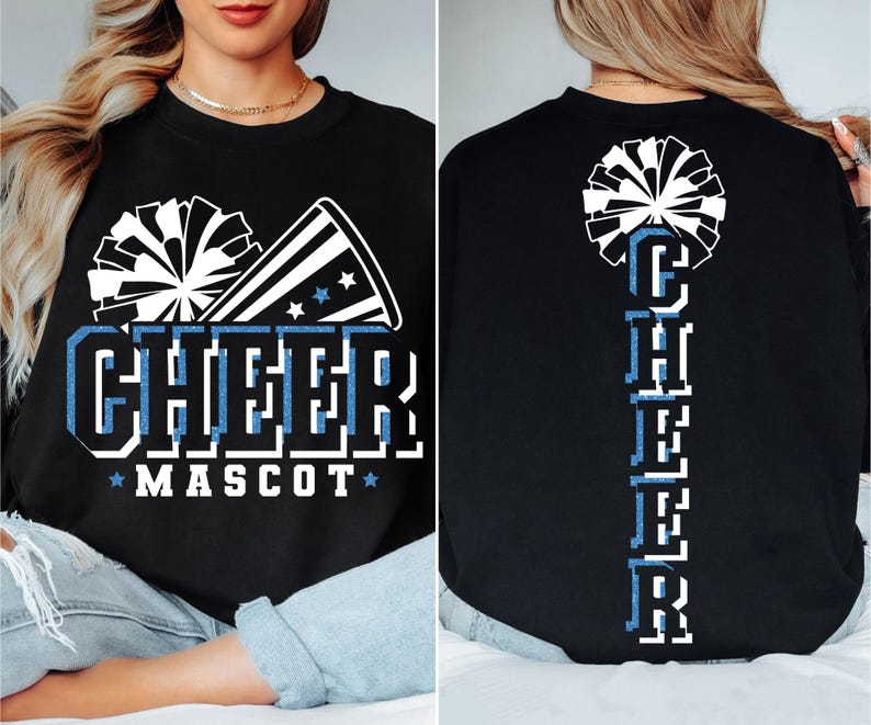 Cheer Svg Png, Cheerleading Svg, Cheerleader Front Back Svg, Cheer Mom ...